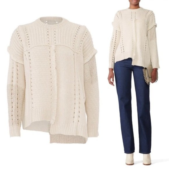 NUDE | Sweaters | Nude Oversized Fringe Sweater Size L | Poshmark